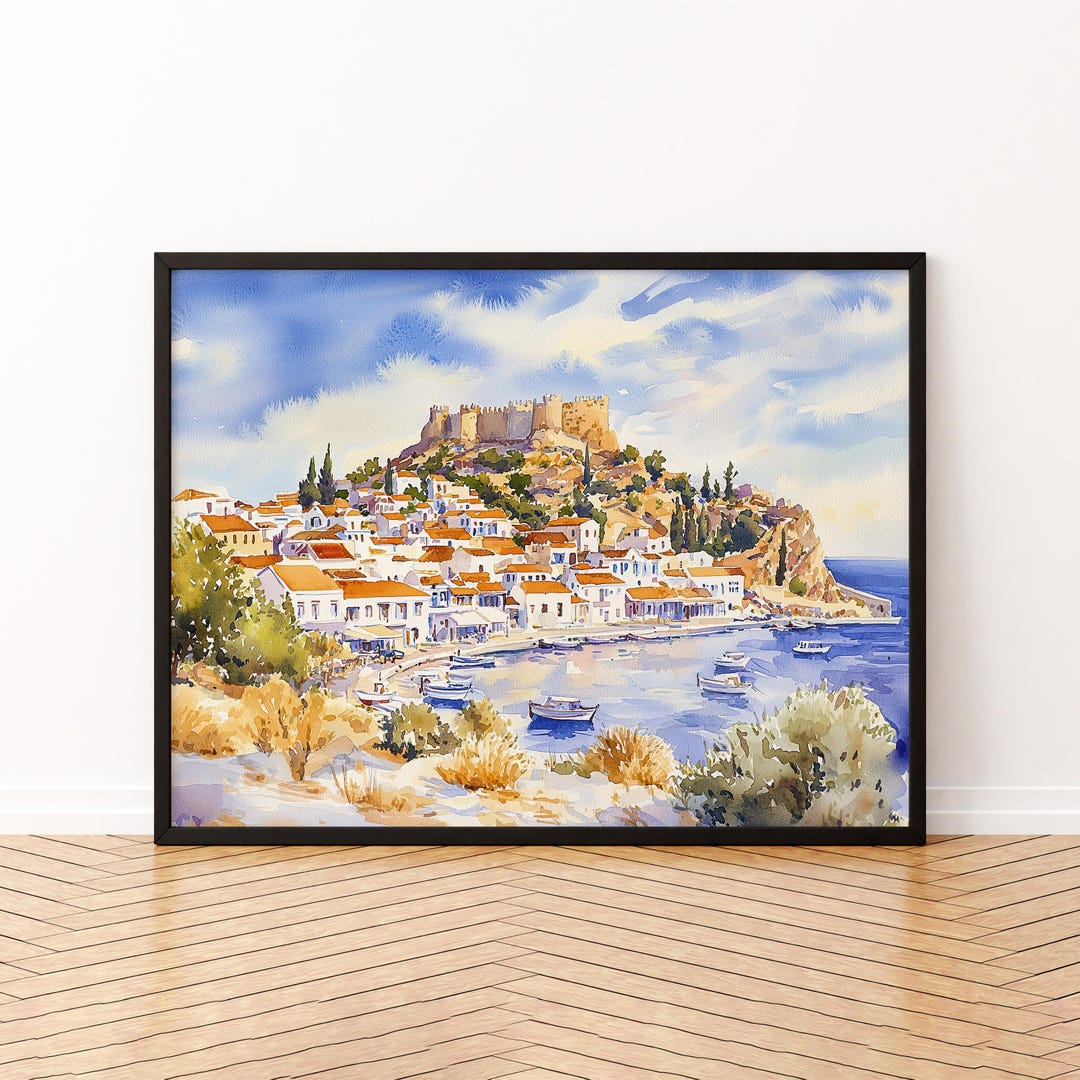 Kos Watercolor Poster Wall Art Kos Wall Hanging Home Décor Kos Gift Art ...