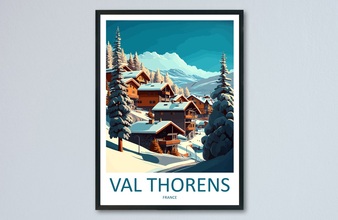 Val Thorens Travel Print Wall Art Val Thorens Wall Hanging Home Décor ...