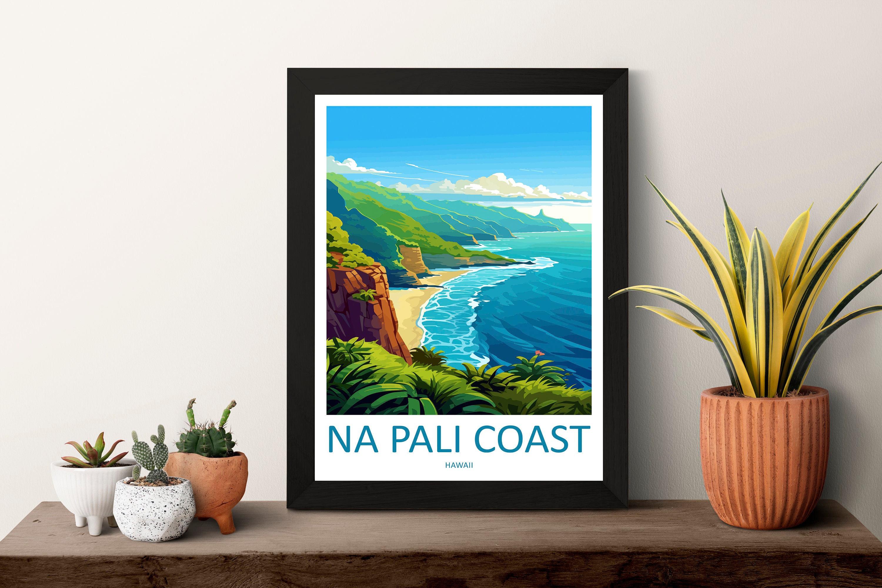Na Pali Coast Travel Print Wall Art Na Pali Coast Wall Hanging Home ...