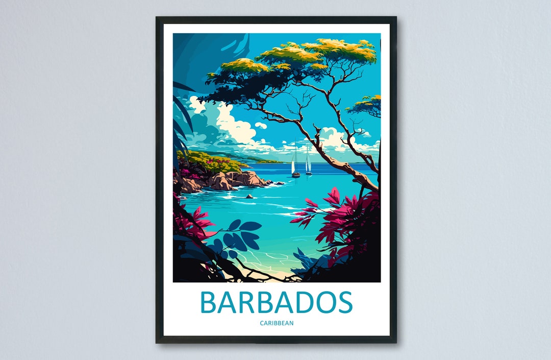 Barbados Travel Print Wall Art Barbados Wall Hanging Home Décor ...