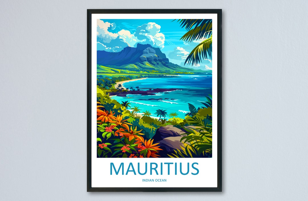 Mauritius Travel Print Wall Art Mauritius Wall Hanging Home Décor ...