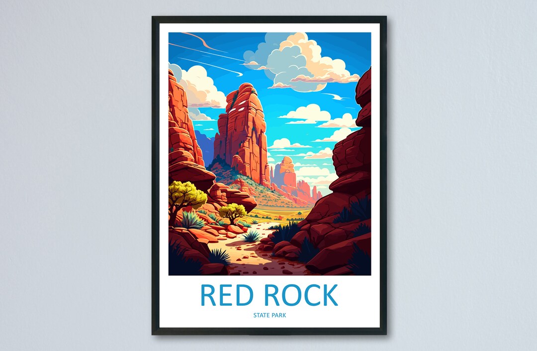 Red Rock Travel Print Wall Art Red Rock Wall Hanging Home Décor Red ...