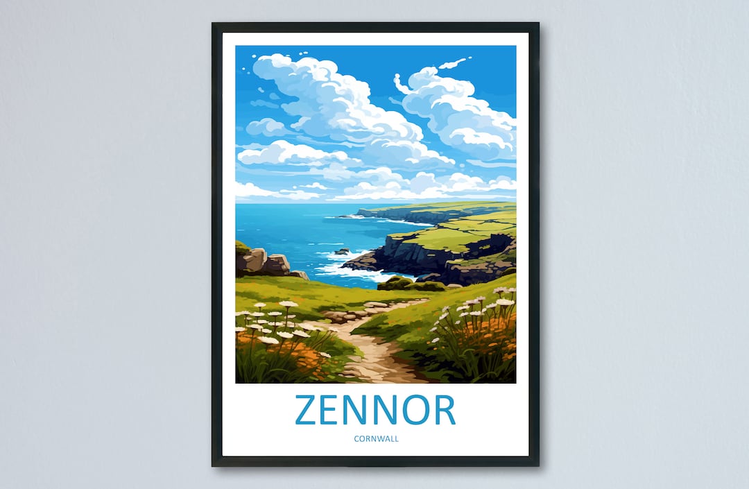 Zennor Travel Print Wall Art Zennor Wall Hanging Home Décor Zennor Gift ...