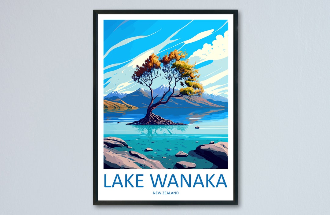 Lake Wanaka Travel Print Wall Art Lake Wanaka Wall Hanging Home Décor ...