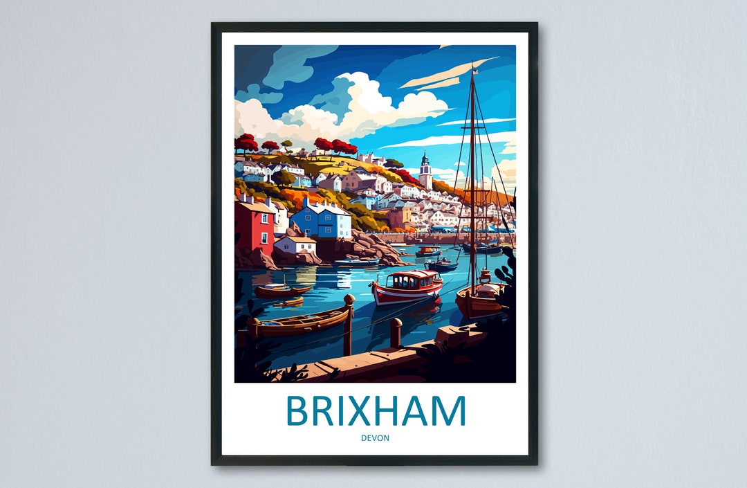 Brixham Travel Print Wall Art Brixham Wall Hanging Home Décor Brixham ...
