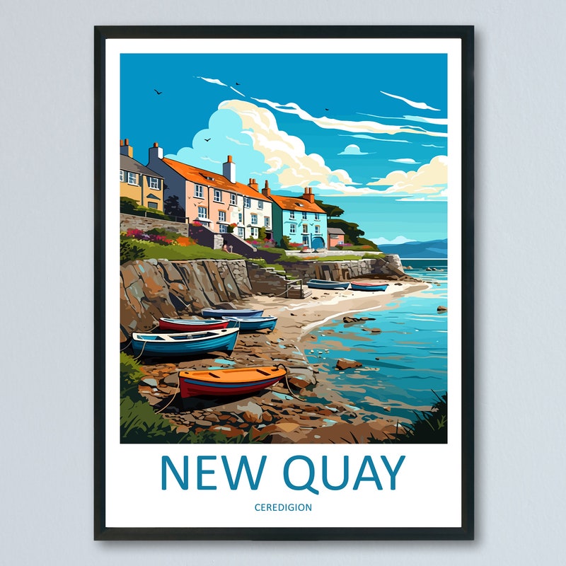 New Quay Wales Wall Art - Etsy UK