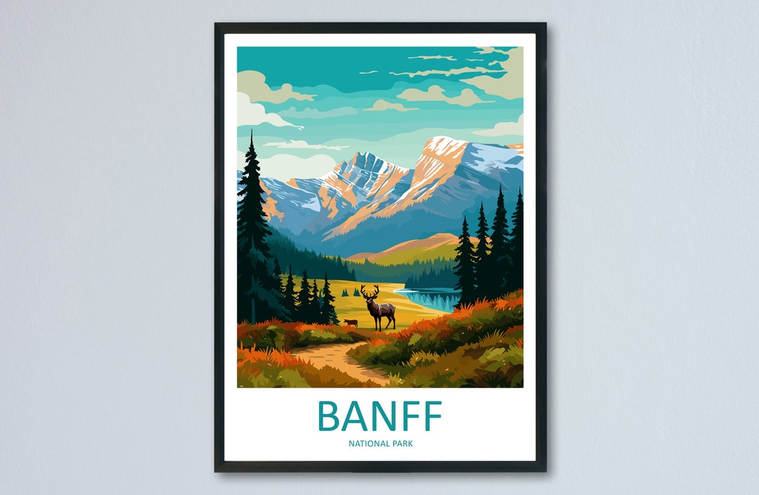 Banff National Park Travel Print Wall Art Banff Wall Hanging Home Décor ...