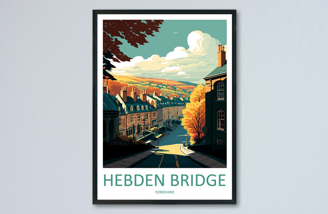 Hebden Bridge Travel Print Wall Art Hebden Bridge Wall Hanging Home ...