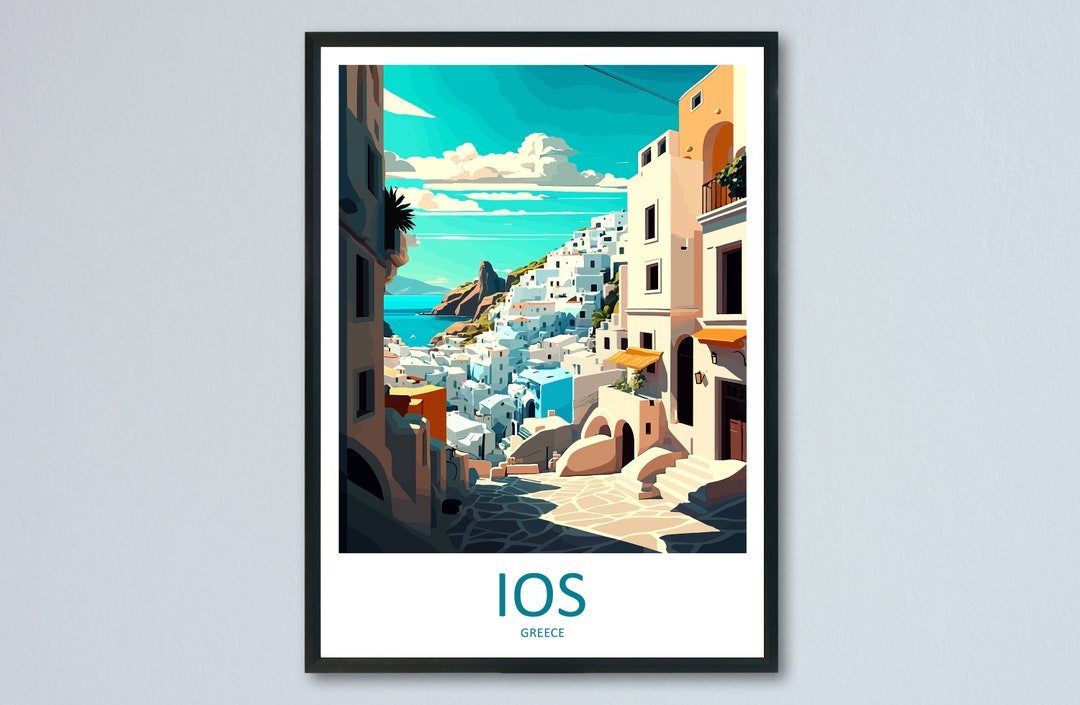 Ios Travel Print Wall Art Ios Greece Wall Hanging Home Decoration Ios ...