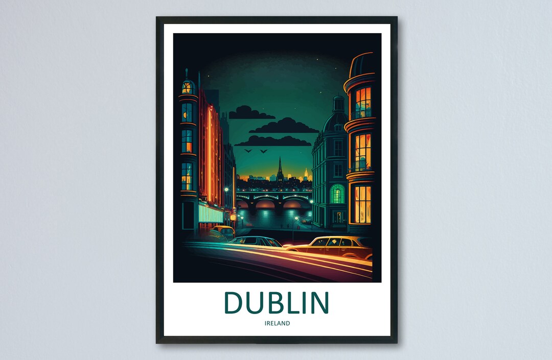 Dublin Skyline Print Dublin Home Decor Skyline City Art Print Dublin ...