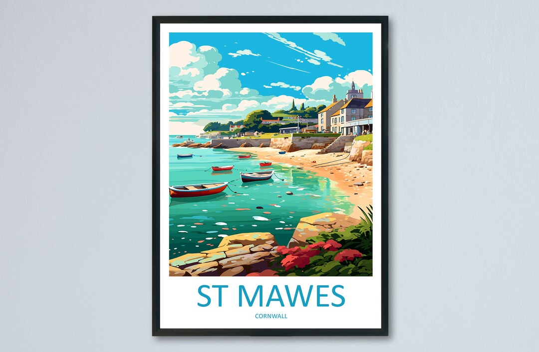 St Mawes Travel Print Wall Art St Mawes Wall Hanging Home Décor St ...
