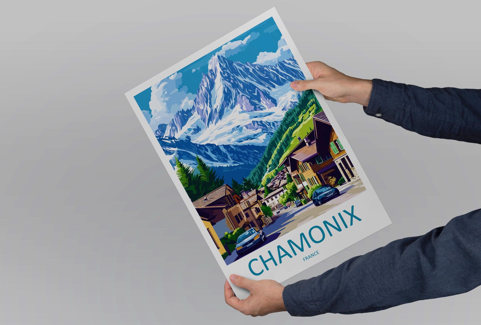 Chamonix Travel Poster France Wall Art Mont Blanc Alpine Print Nature ...