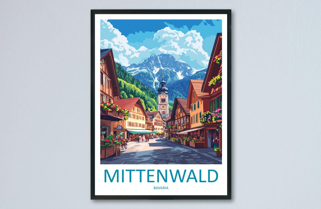 Mittenwald Travel Print Mittenwald Wall Decor Germany Mittenwald Art ...