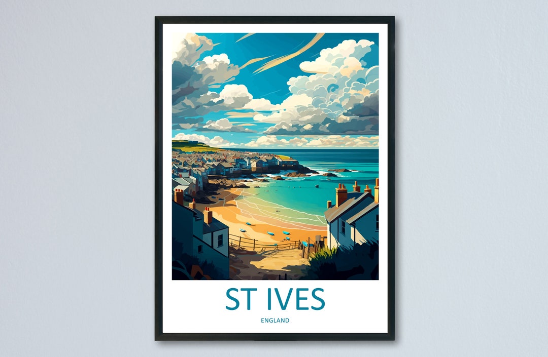 St Ives Travel Print Wall Art St Ives Wall Hanging Home Décor St Ives ...