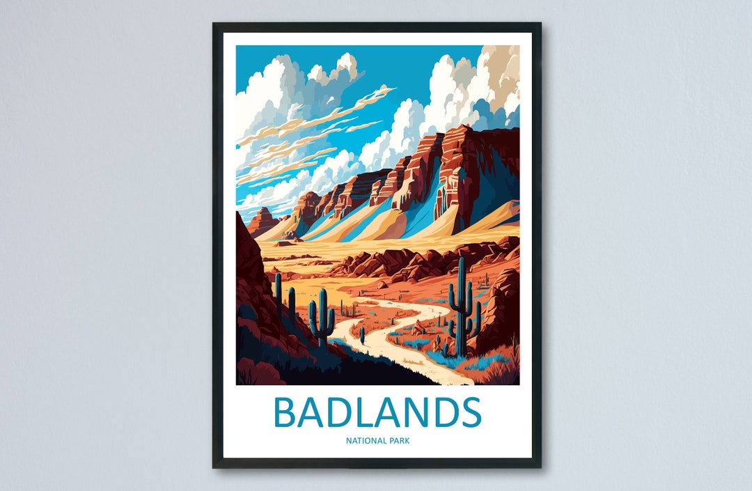 Badlands National Park Travel Print Wall Art Badlands National Park ...