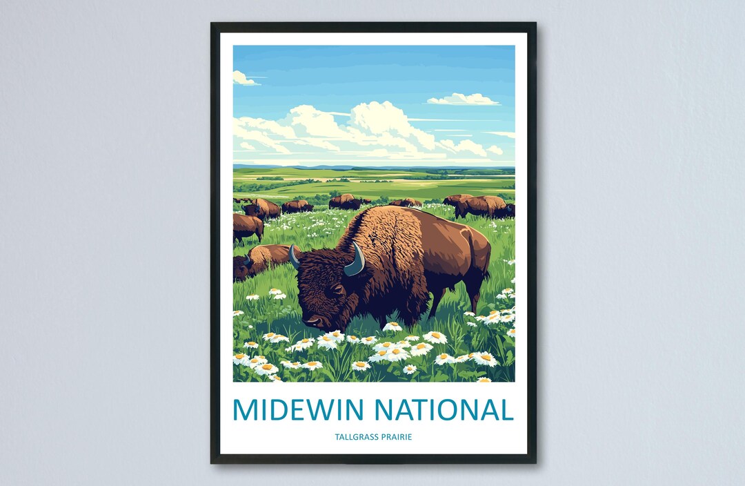 Midewin National Tallgrass Prairie Travel Print Midewin Wall Decor ...