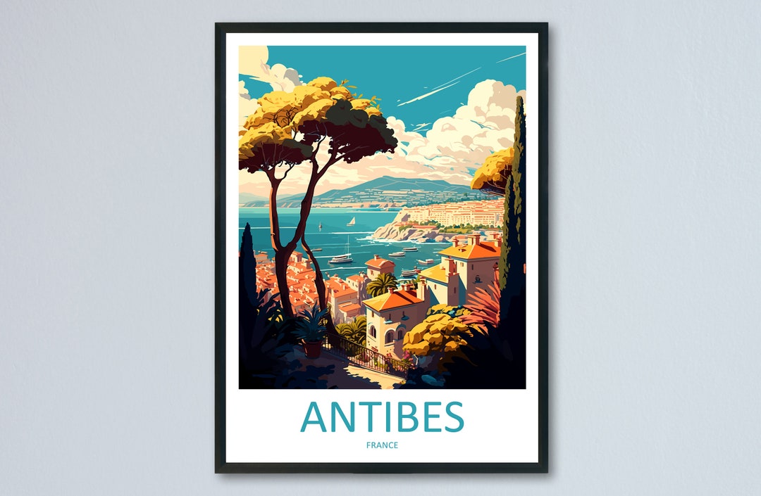 Antibes Travel Print Wall Art Antibes Wall Hanging Home Décor Antibes Gift Art Lovers France Art ...