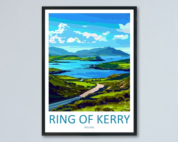 Ring of Kerry Poster Black and White Print, Ring of Kerry Wall Art ...