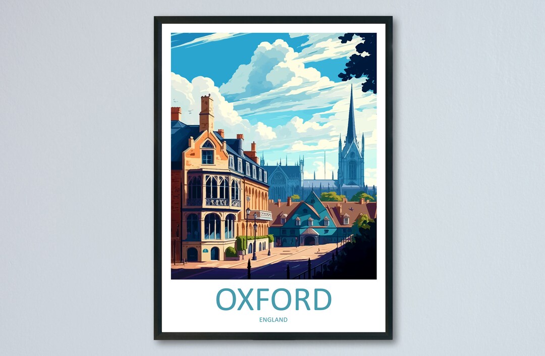Oxford Travel Print Wall Art Oxford Wall Hanging Home Décor Oxford Gift ...