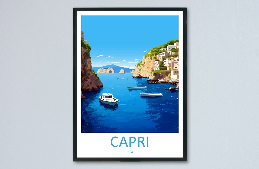 Capri Travel Print Wall Art Capri Italy Wall Hanging Home Decoration ...