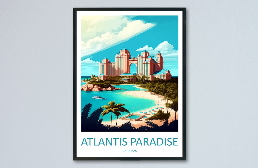 Atlantis Paradise Travel Print Wall Art Atlantis Paradise Wall Hanging ...