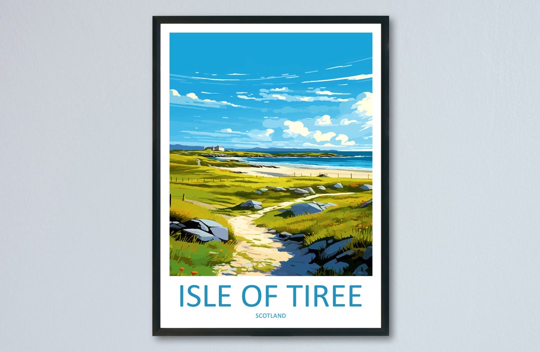 Isle of Tiree Travel Print Wall Art Isle of Tiree Wall Hanging Home ...