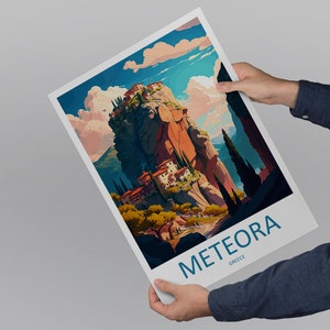 Meteora Travel Print Wall Art Meteora Greece Wall Hanging Home ...