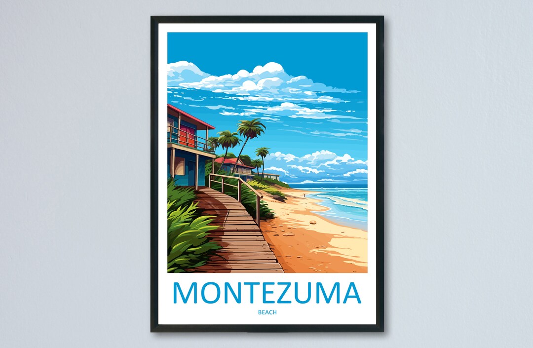 Montezuma Beach Travel Print Wall Art Montezuma Beach Wall Hanging Home ...