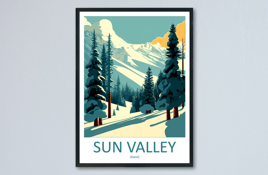 Sun Valley Travel Print Wall Art Sun Valley Wall Hanging Home Décor Sun ...