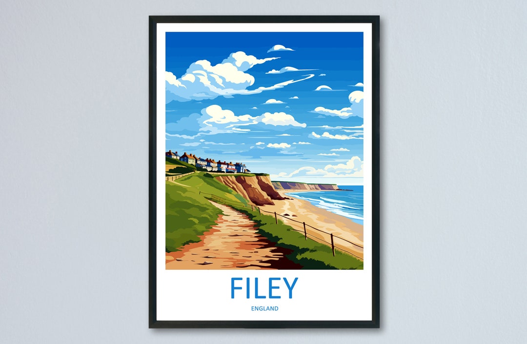Filey Travel Print Wall Art Filey Wall Hanging Home Décor Filey Gift ...