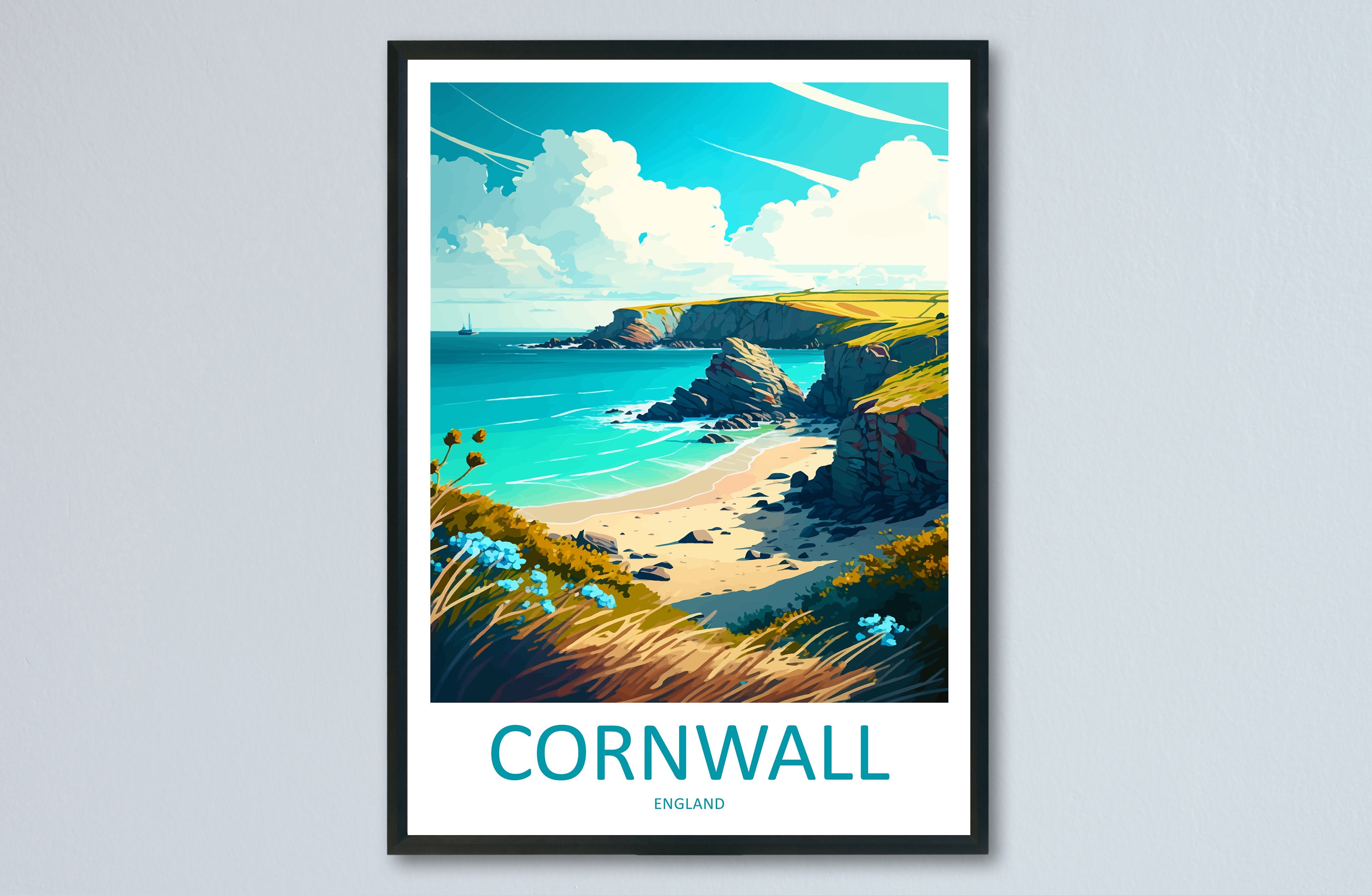 Cornwall Travel Print Wall Art Cornwall Wall Hanging Home - Etsy UK