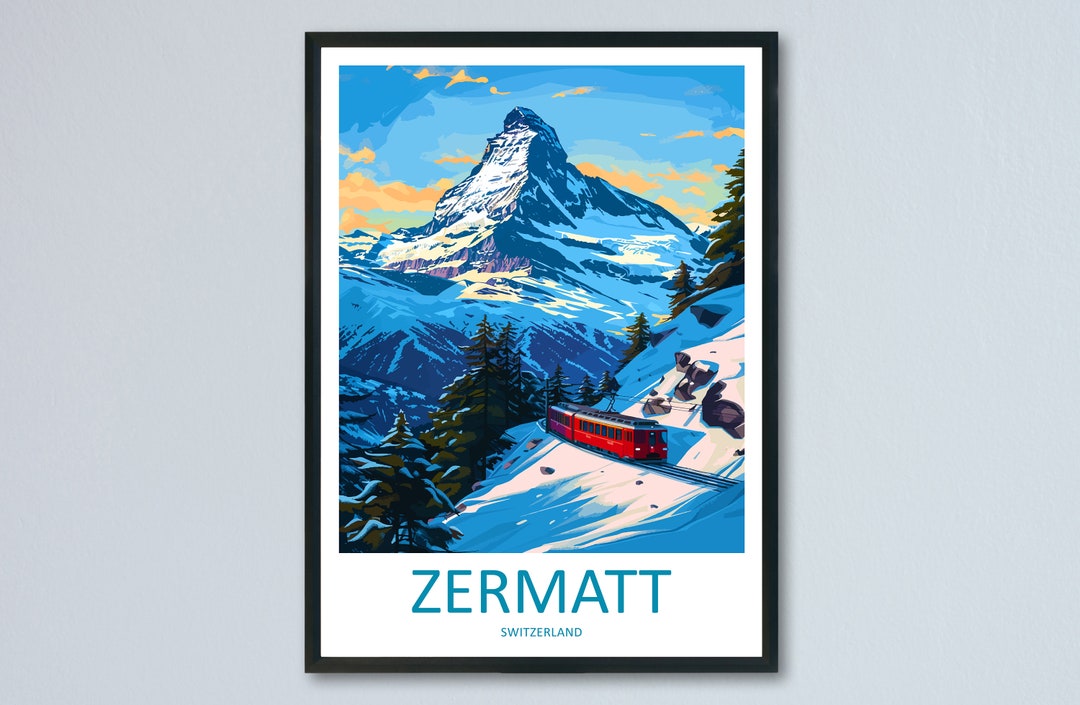 Zermatt Travel Print Wall Art Zermatt Wall Hanging Home Décor Zermatt ...