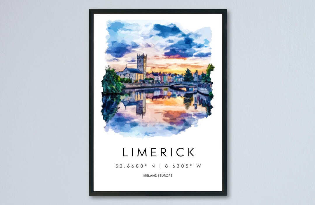 Limerick Watercolor Poster Wall Art Limerick Wall Decor Home Décor ...