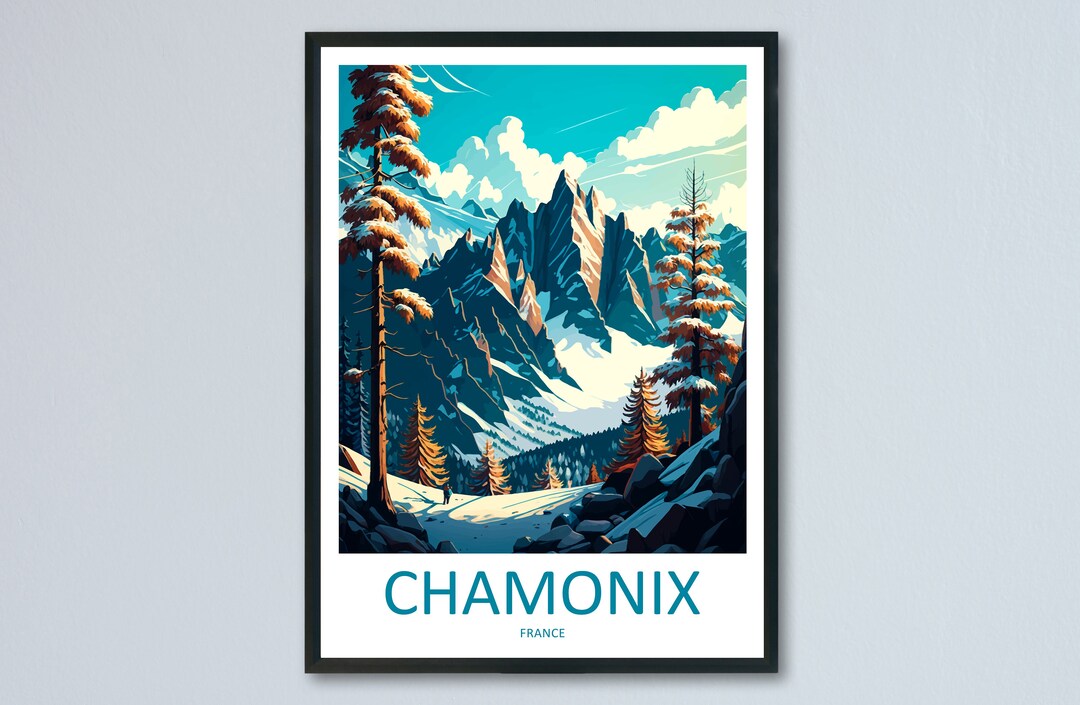 Chamonix Travel Print Wall Art Chamonix Wall Hanging Home Décor ...