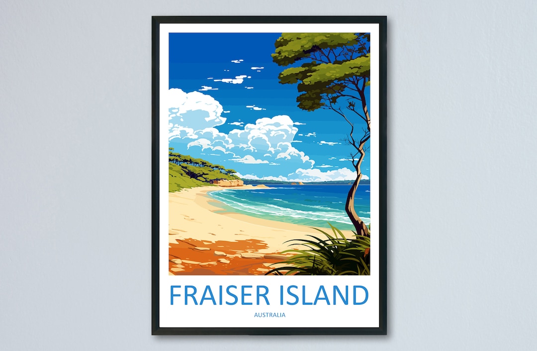 Fraiser Island Travel Print Wall Art Fraiser Island Wall Hanging Home ...