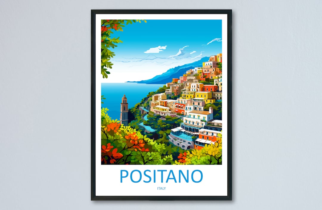Positano Travel Print Wall Art Positano Wall Hanging Home Décor ...