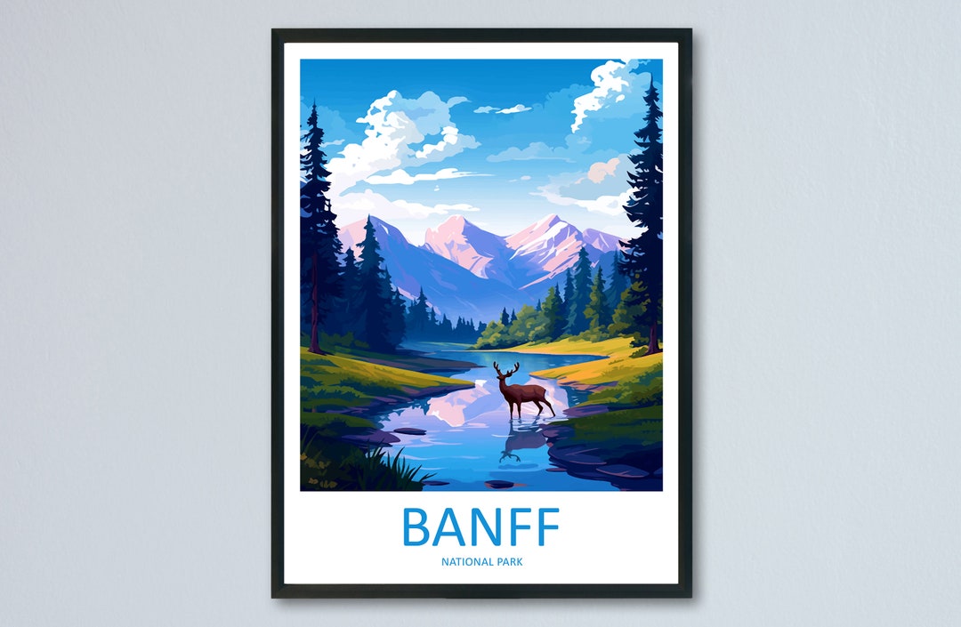 Banff National Park Travel Print Wall Art Banff Wall Hanging Home Décor ...