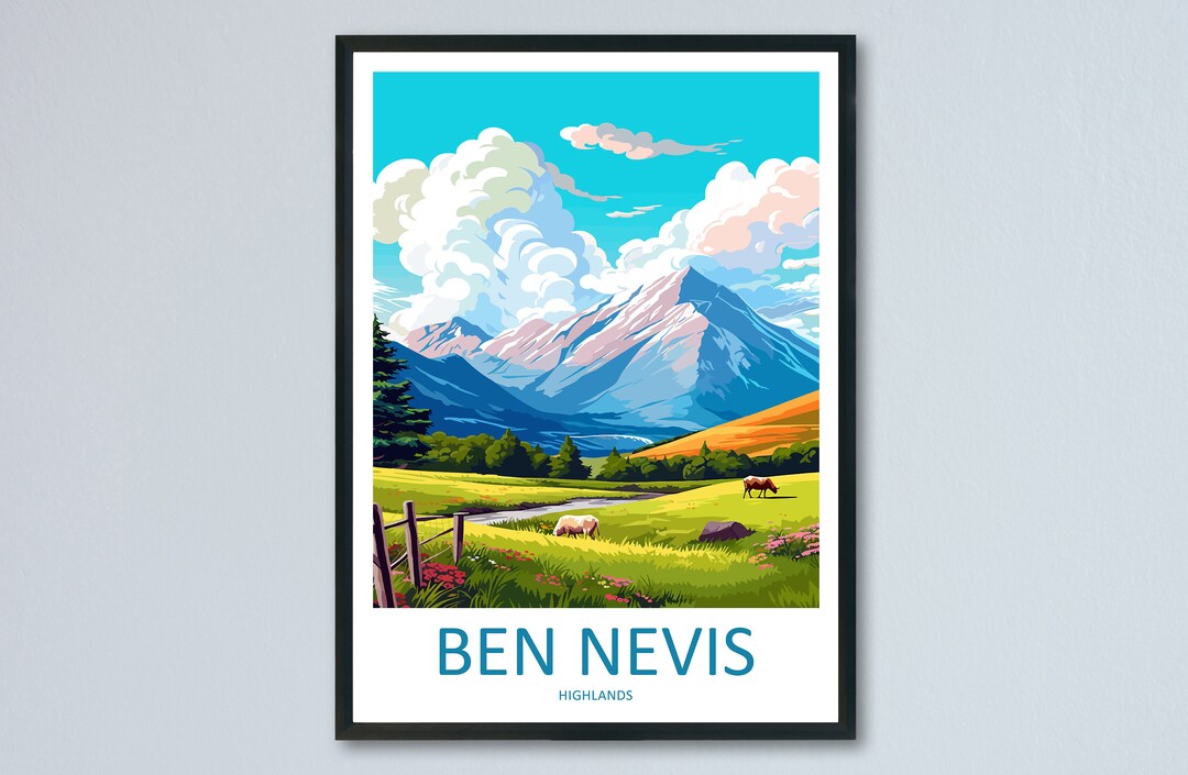 Ben Nevis Travel Print Wall Art Ben Nevis Wall Hanging Home Décor Ben ...