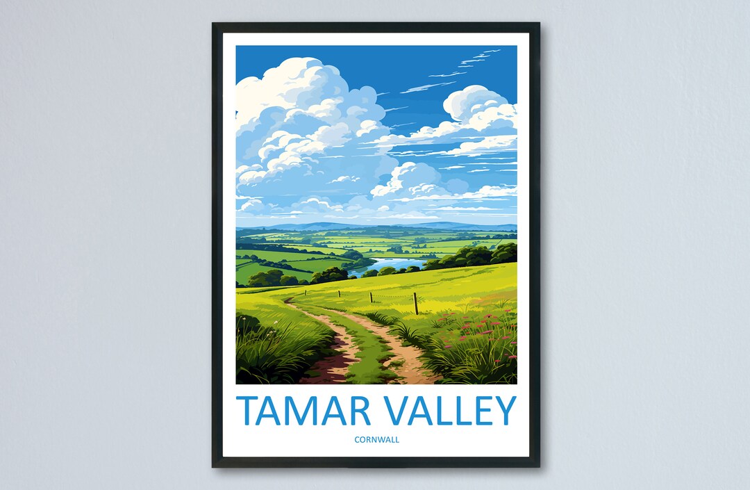 Tamar Valley Travel Print Wall Art Tamar Valley Wall Hanging Home Décor ...