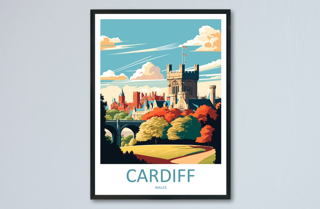 Cardiff Castle Print Cardiff Castle Home Decor Landscape Art Print ...