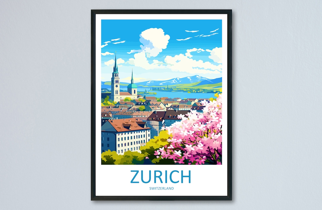 Zurich Travel Print Wall Art Zurich Wall Hanging Home Décor Zurich Gift ...