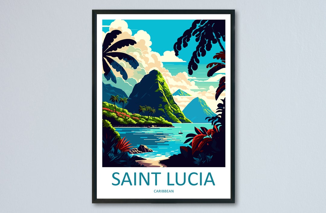 Saint Lucia Travel Print Wall Art Saint Lucia Wall Hanging Home Décor ...