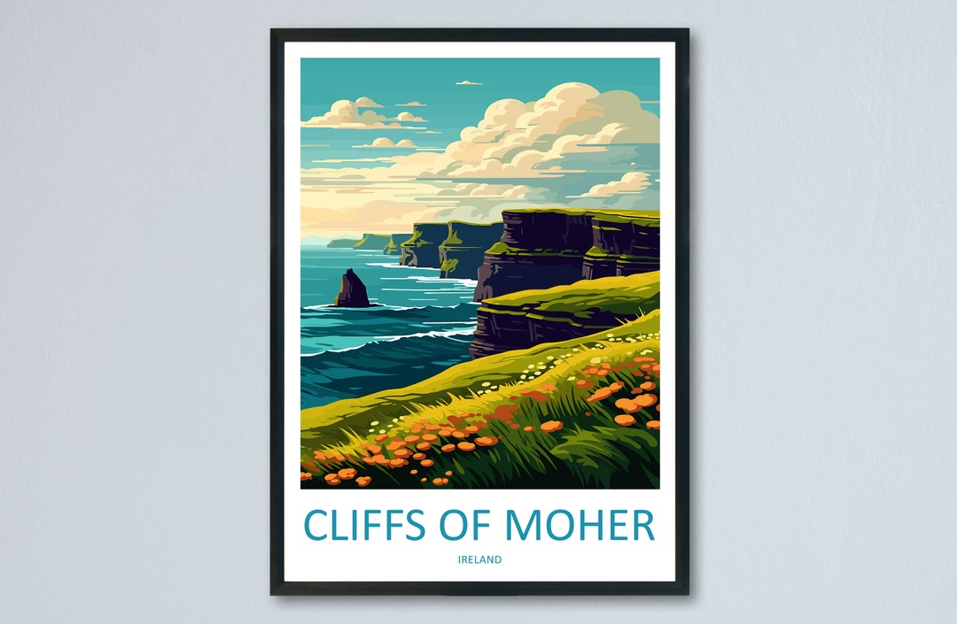 Cliffs of Moher Print Cliffs of Moher Home Décor Landscape Art Print ...