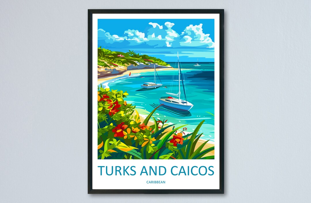 Turks and Caicos Islands Travel Print Wall Art Turks and Caicos Wall ...