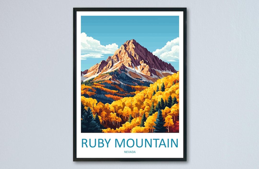 Ruby Mountain Travel Print Ruby Mountain Wall Decor Nevada Ruby ...