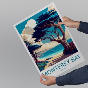 Monterey Bay Travel Print Wall Art Monterey Bay Wall Hanging Home Décor ...