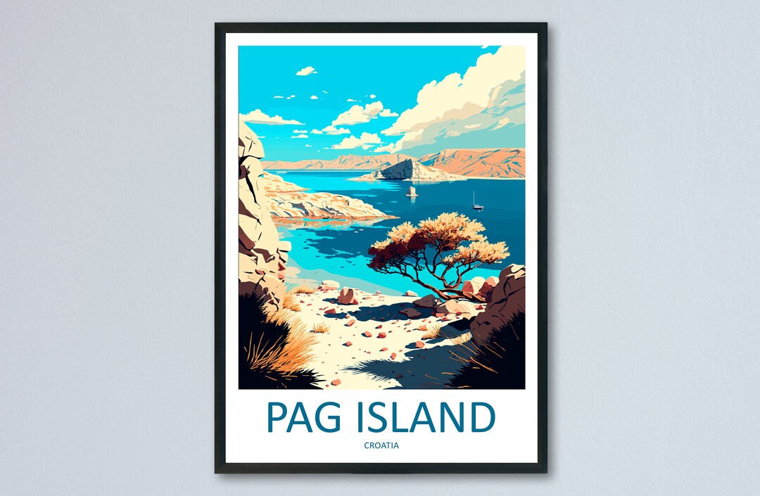 Pag Island Travel Print Wall Art Pag Island Wall Hanging Home Décor Pag ...