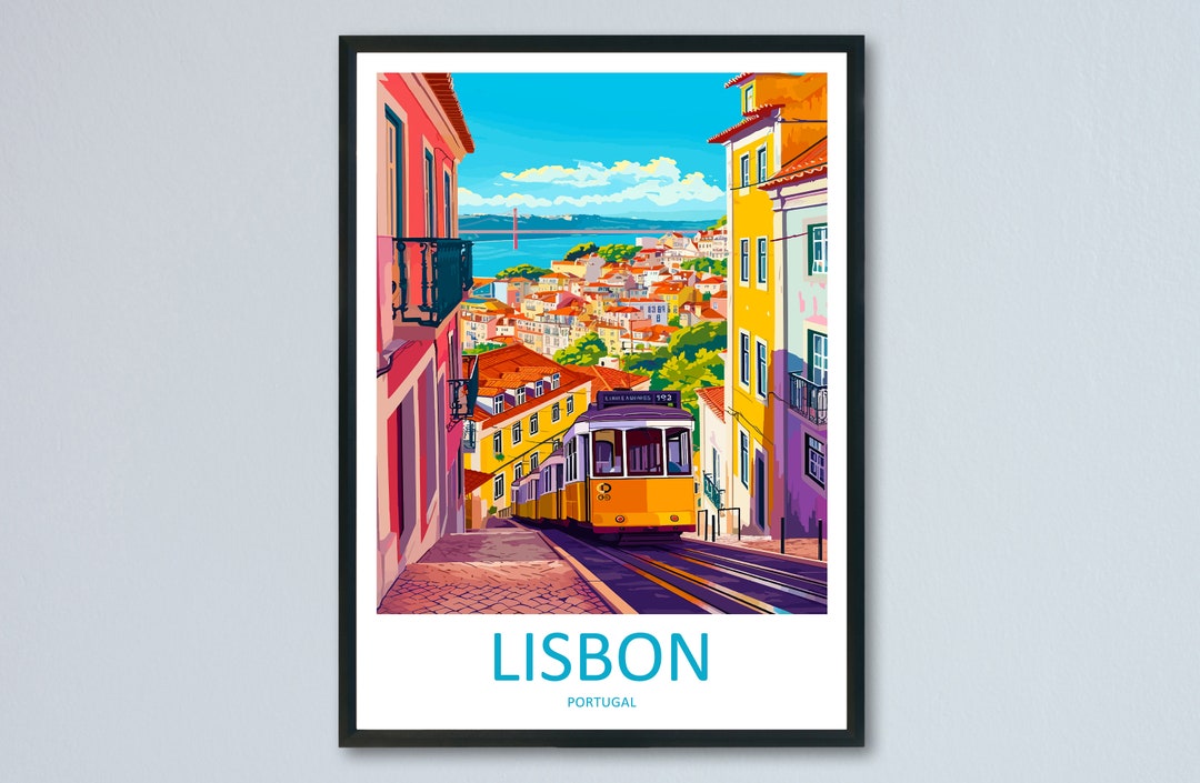 Lisbon Travel Print Wall Art Lisbon Wall Hanging Home Décor Lisbon Gift ...