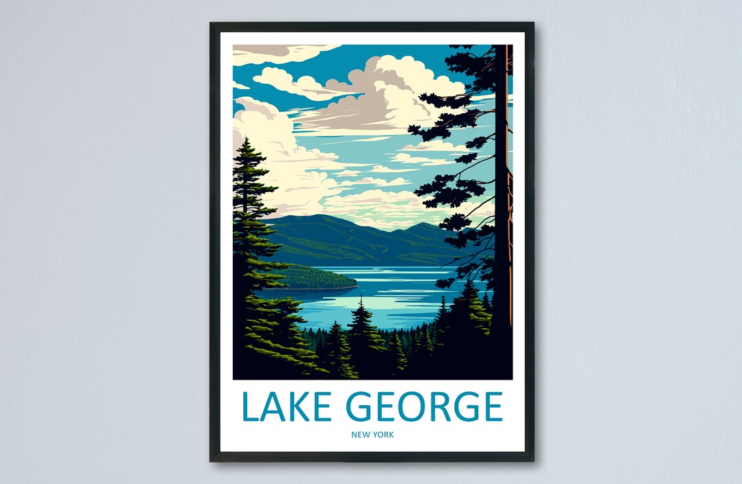 Lake George Travel Print Wall Art Lake George Wall Hanging Home Décor ...