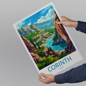 Corinth Travel Print Wall Art Corinth Greece Wall Hanging Home ...
